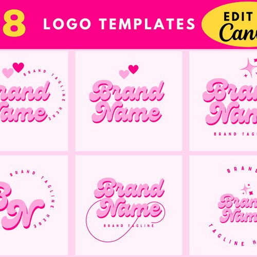20 Pink Canva Templates - Etsy