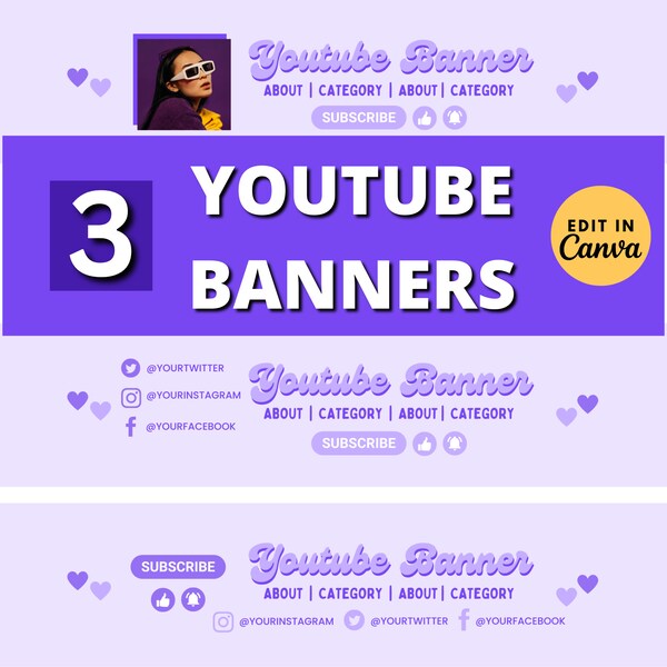 Purple Youtube Banners - Etsy