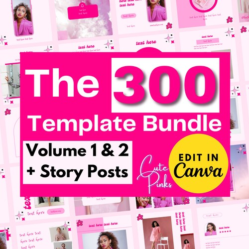 20 Pink Canva Templates - Etsy