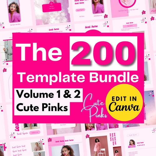 20 Pink Canva Templates - Etsy