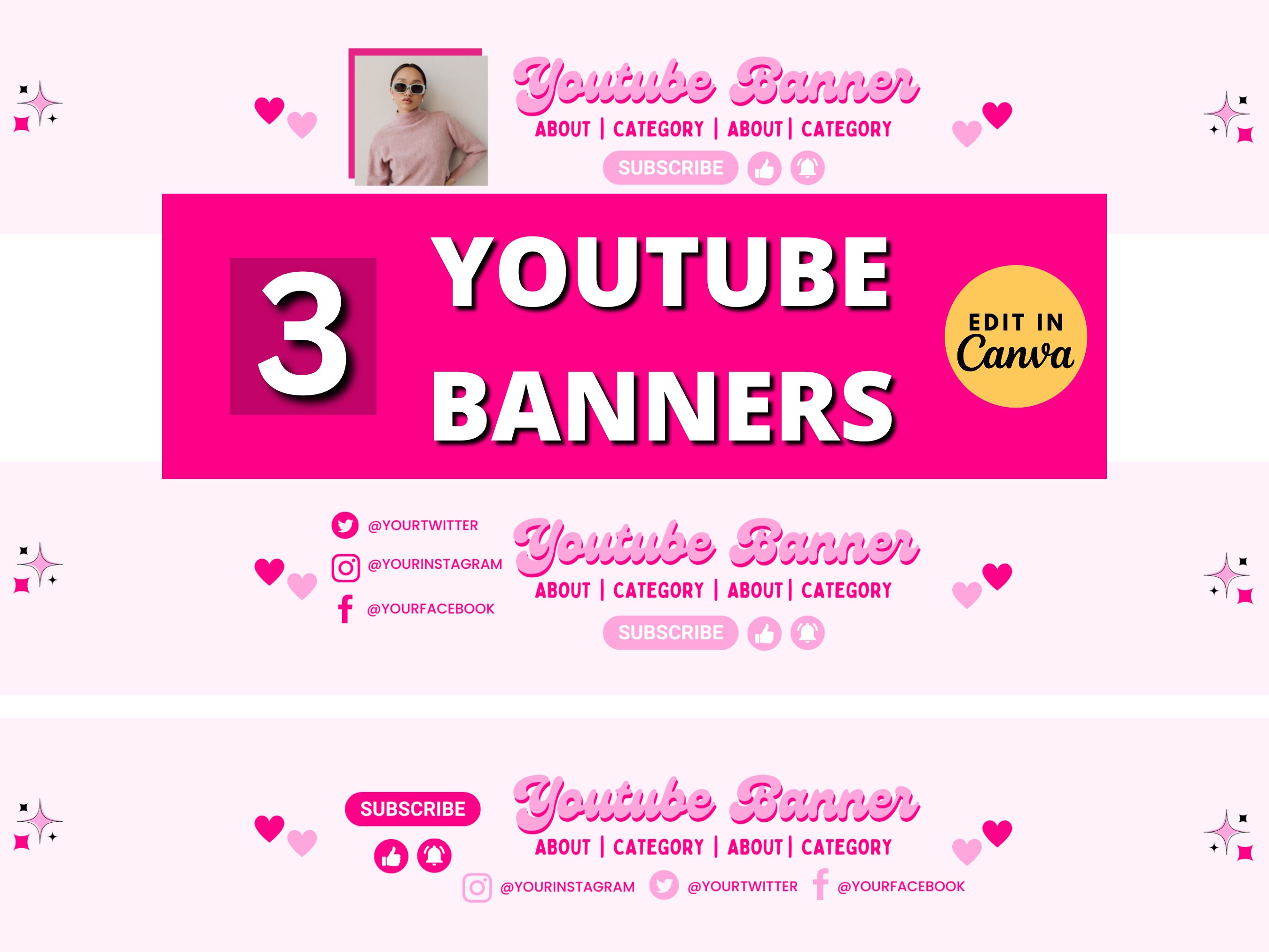 Girly Youtube Banner Art