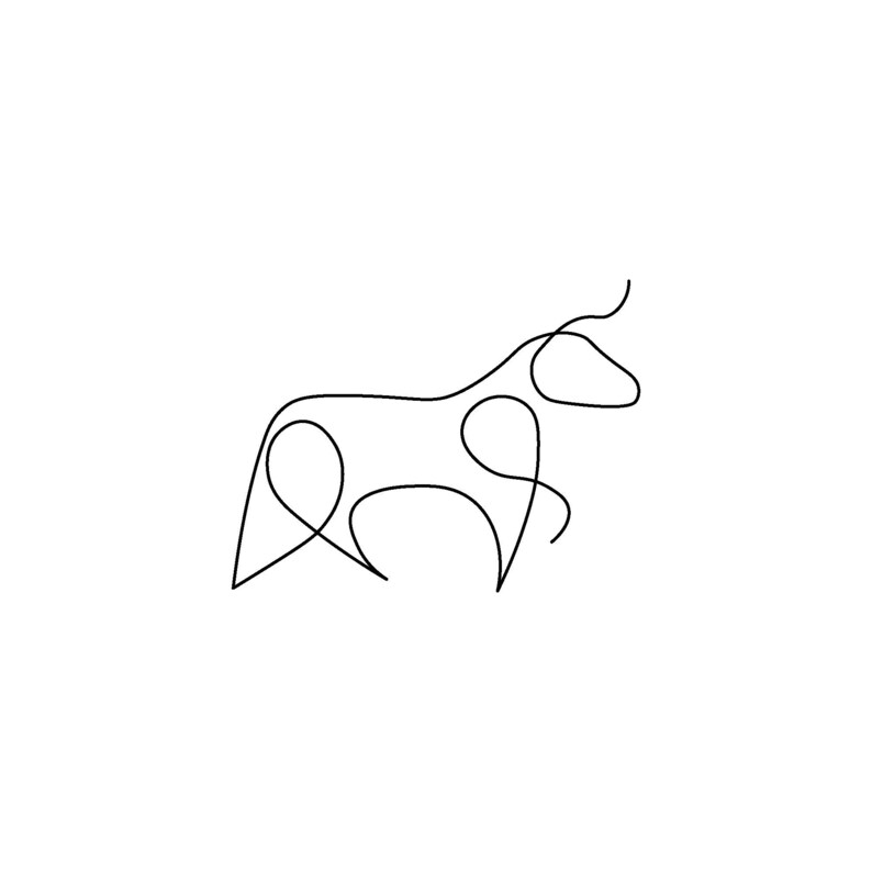 Single Line Bull Drawing Tattoo Idea SVG PNG PDF - Etsy