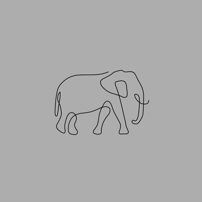 Elephant Line Art Tattoo - Etsy