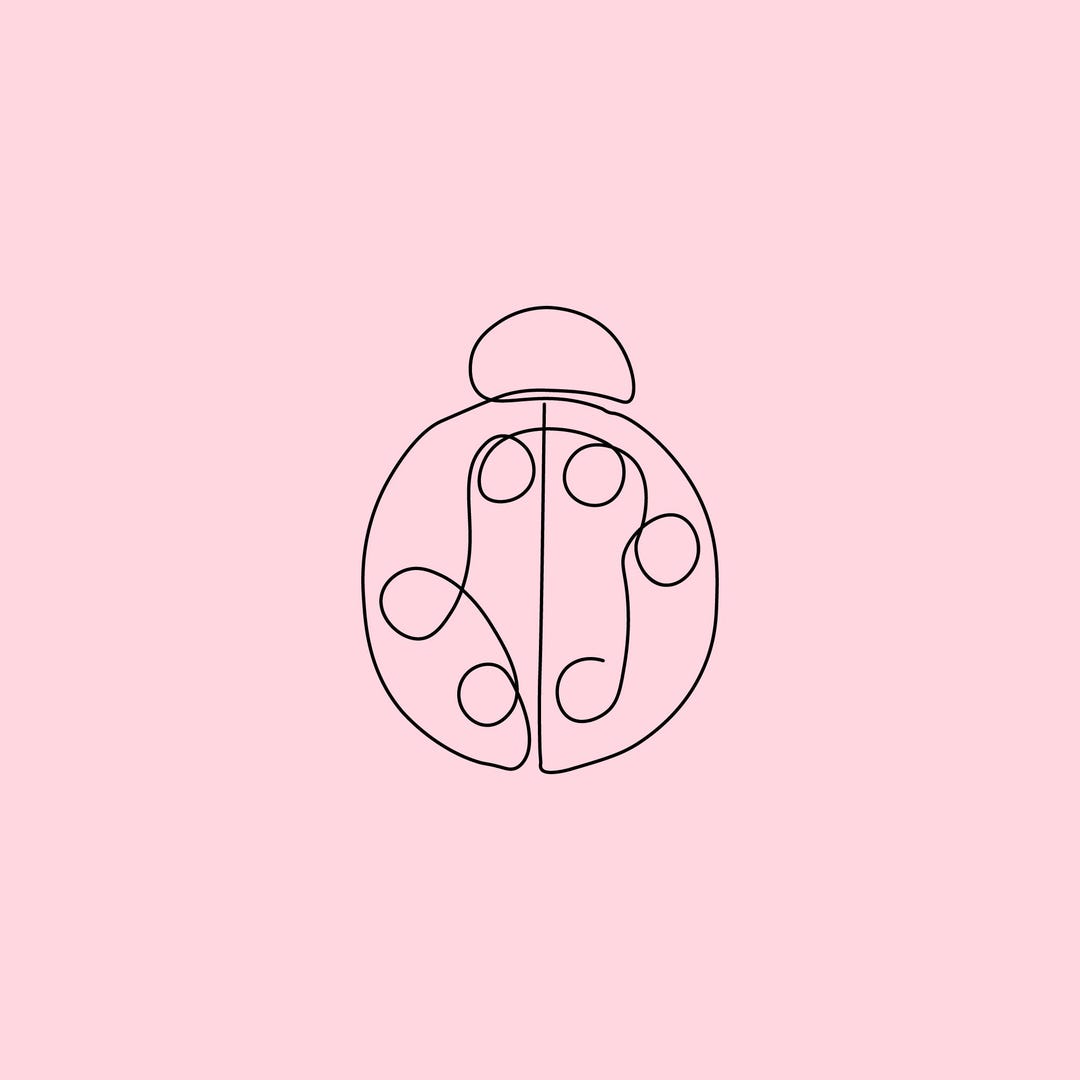 Minimalist Single Line Ladybird Drawing - Tattoo Idea - SVG, PNG, PDF ...