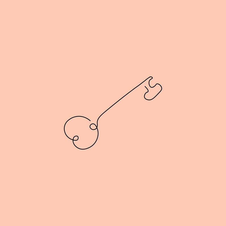 Single Line Key Drawing: Minimalist Tattoo Design (SVG, PNG, PDF) - Etsy