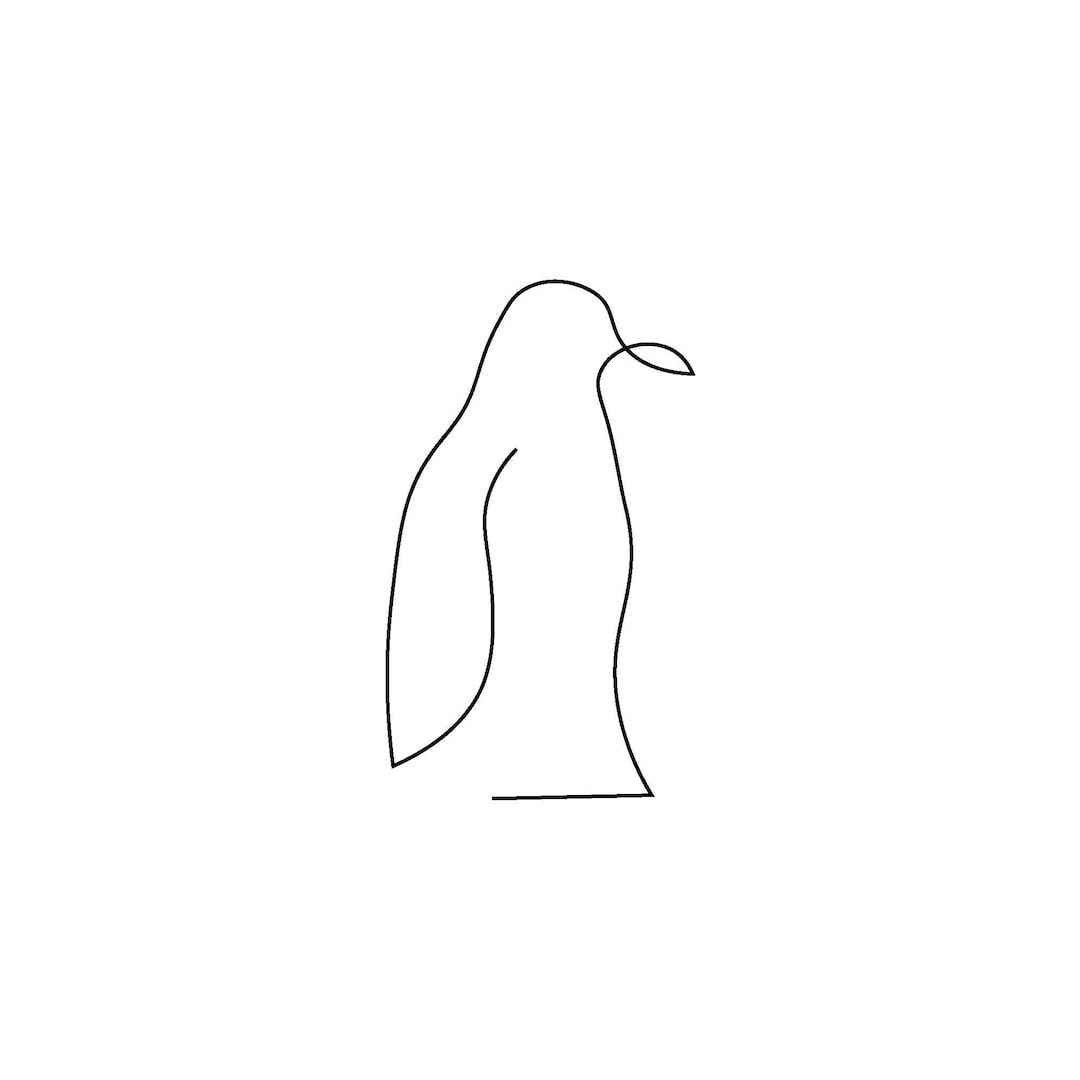Single Line Penguin Drawing Tattoo Idea SVG PNG PDF Graphic Design ...
