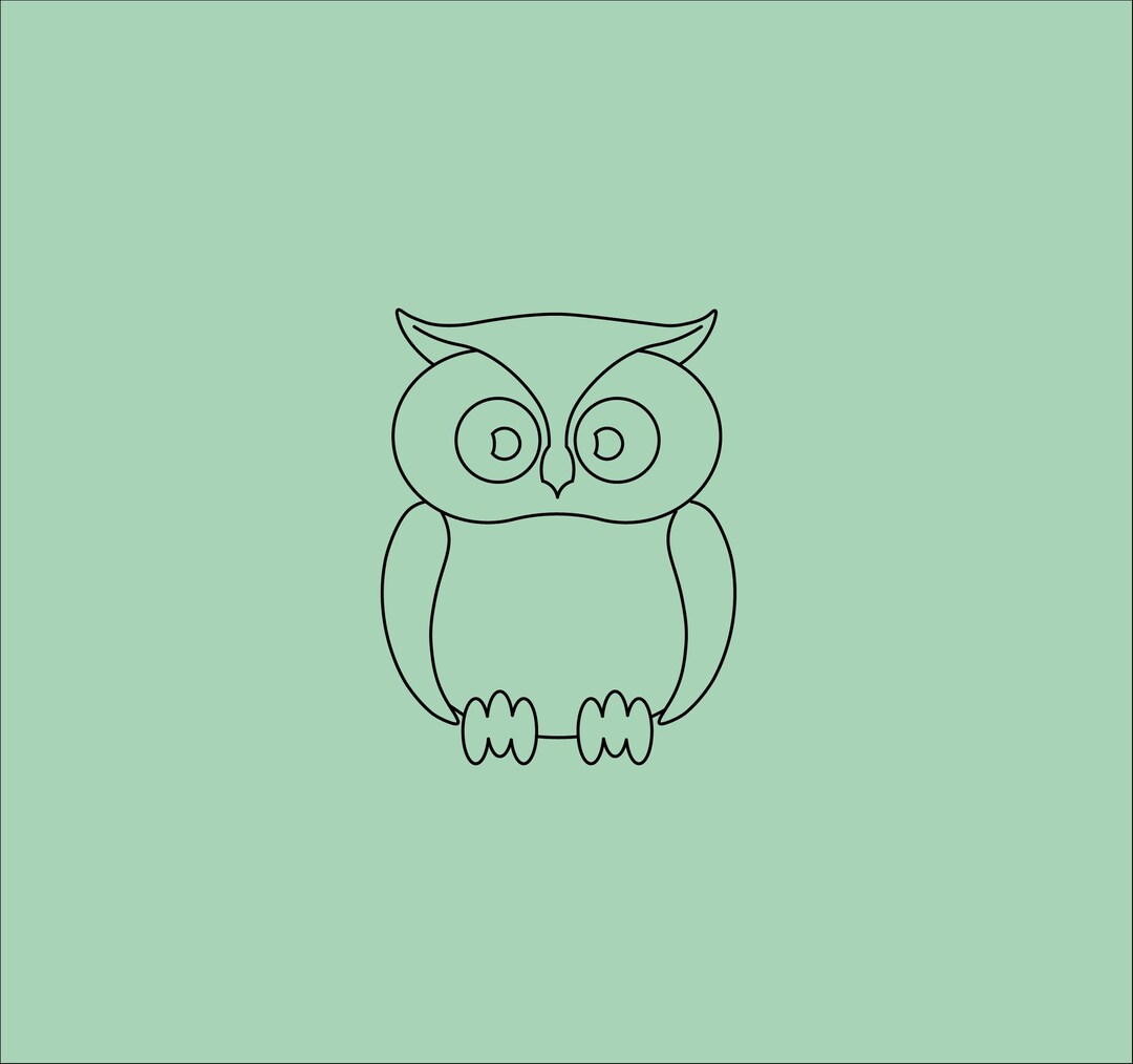 Owl Front Drawing - SVG - PNG - PDF - Graphic Design - Vector - Diy ...