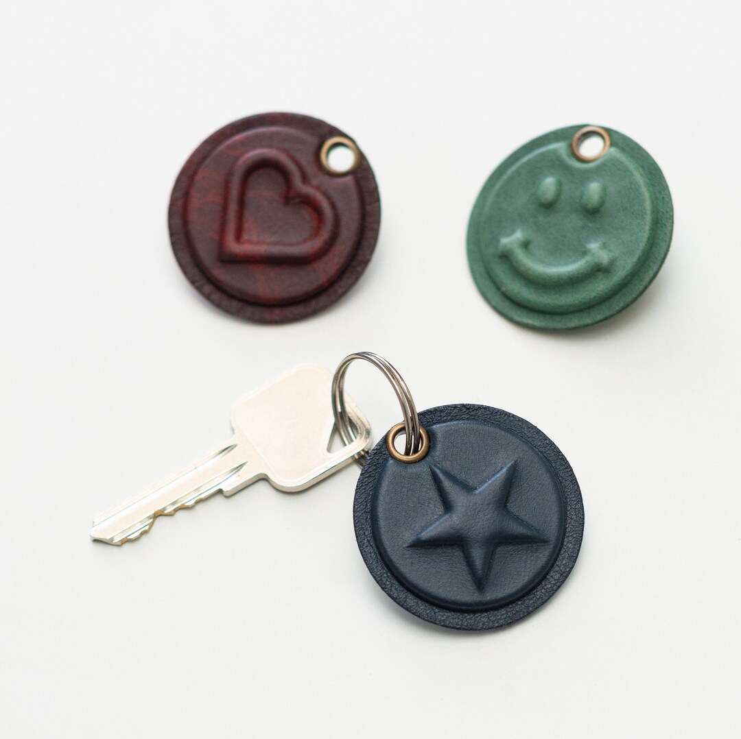 Handmade Leather Tick Symbol Circle Keyring - for Women - for Men - Car ...