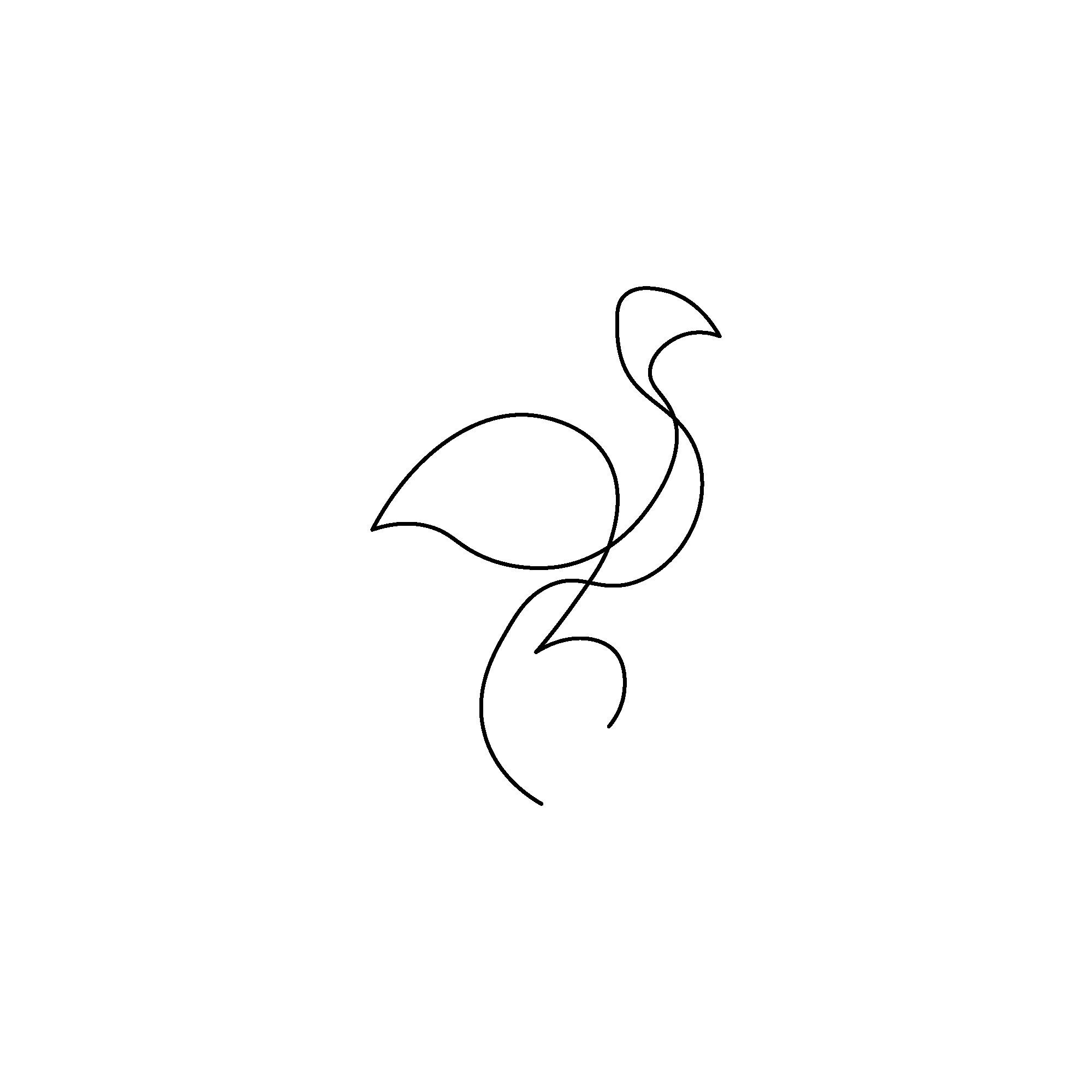 Single Line Ostrich Drawing Tattoo Idea SVG PNG PDF Graphic Design ...