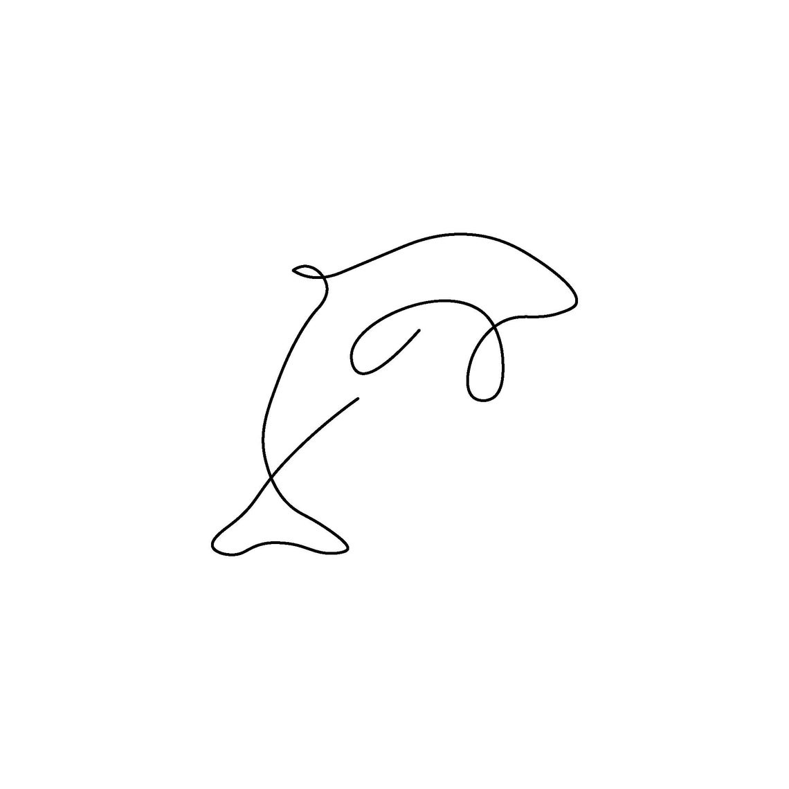 Single Line Dolphin Drawing Tattoo Idea SVG PNG PDF - Etsy