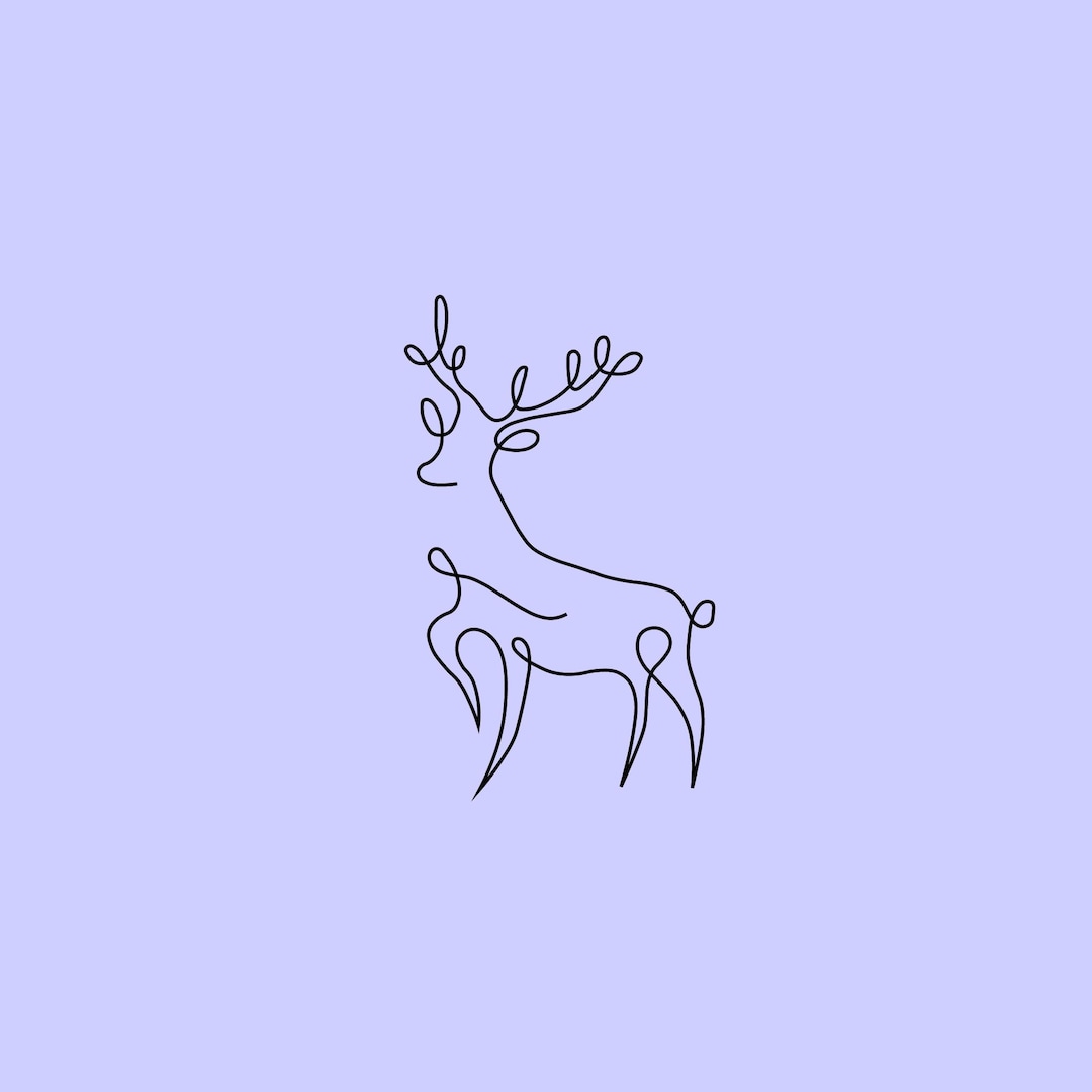 Single Line Deer Drawing - Tattoo Idea - SVG - PNG - PDF - Graphic ...
