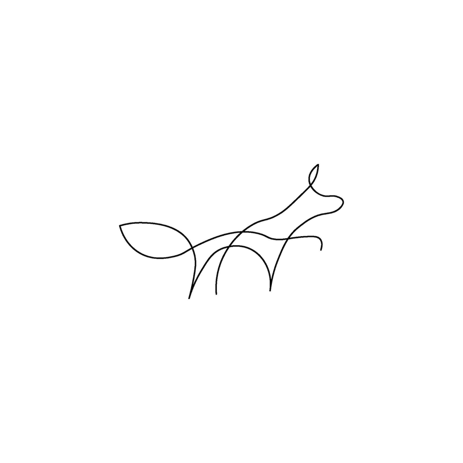 Single Line Fox Drawing Tattoo Idea SVG PNG PDF Graphic Design Vector ...