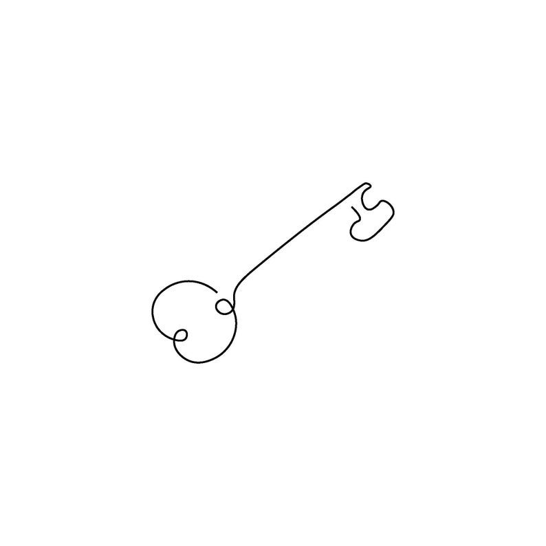 Single Line Key Drawing Tattoo SVG PNG PDF Graphic - Etsy