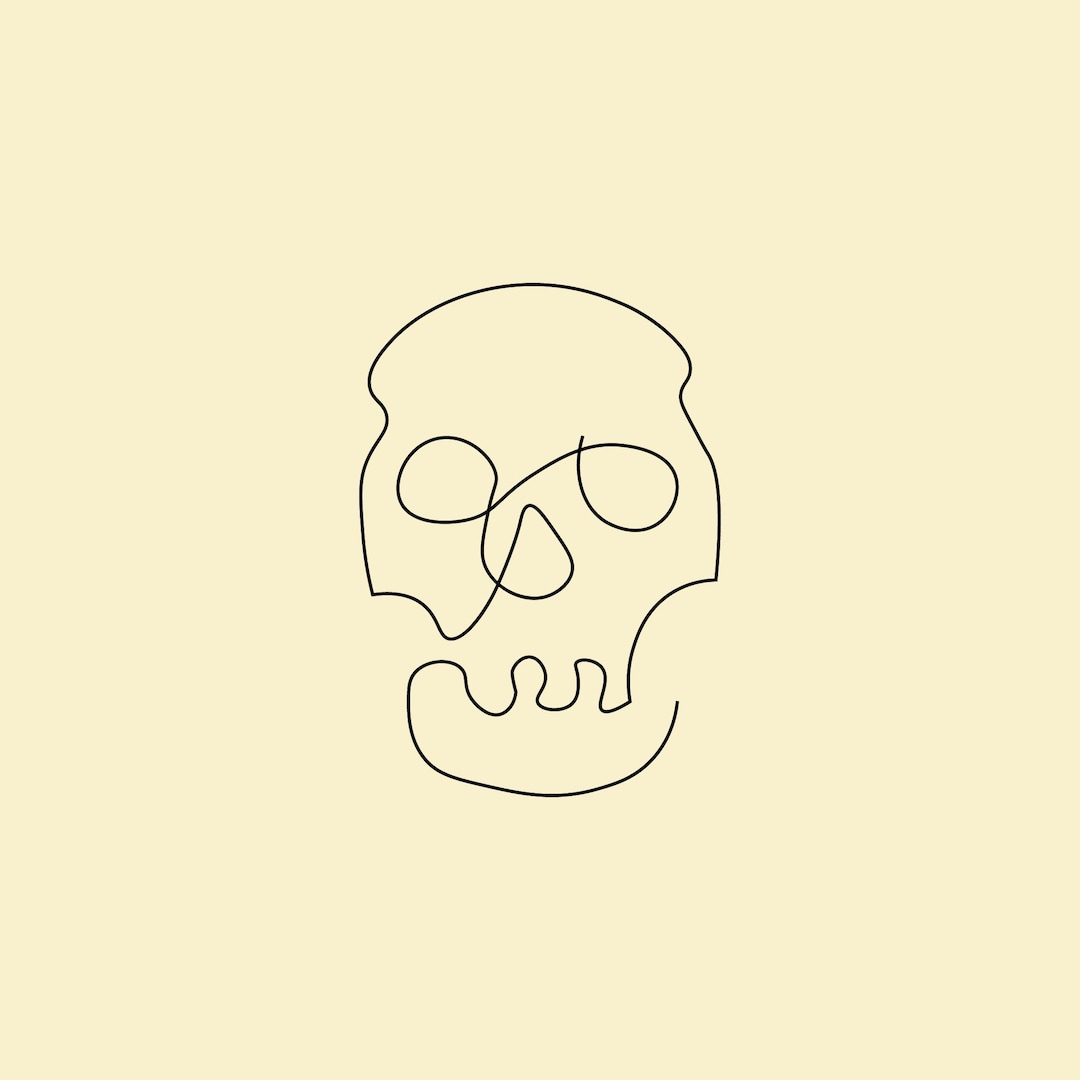 Single Line Skull Drawing - Tattoo - SVG - PNG - PDF - Graphic Design ...