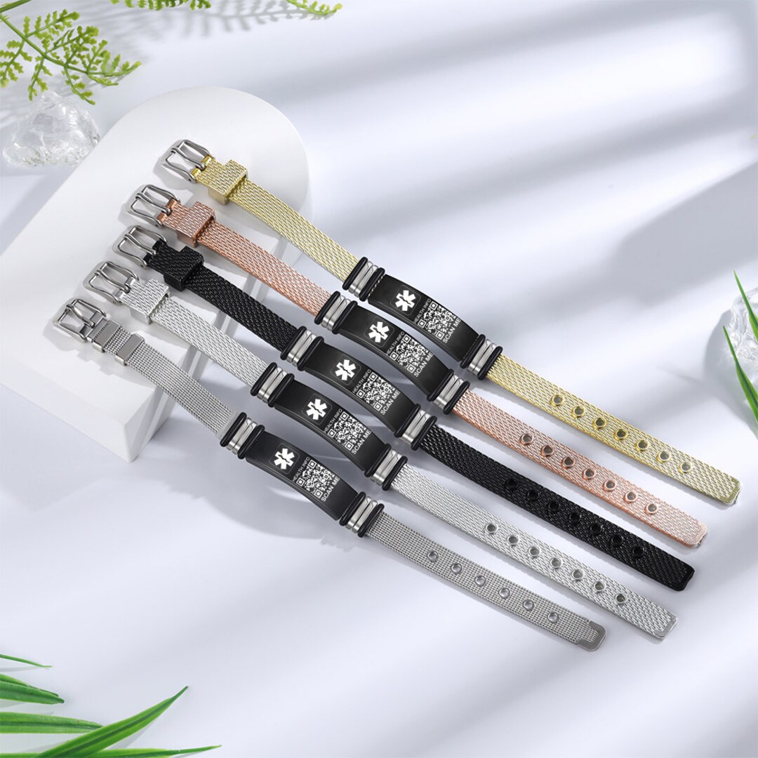 Upgraded QR Code Medical Alert Bracelet 5 Colors-update Info Anytime ...