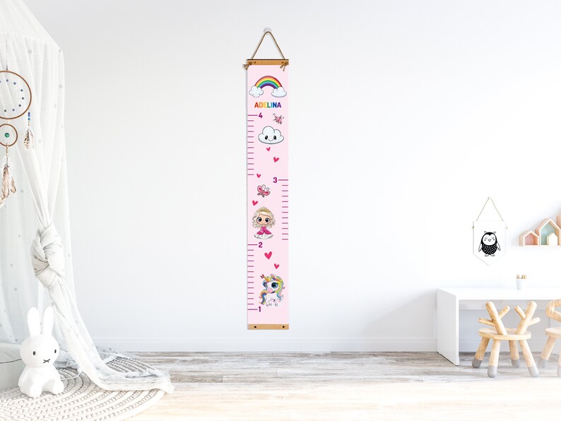 Record Frame Toddmomy Kids Growth Chart Ruler - Hanging Wooden Height ...