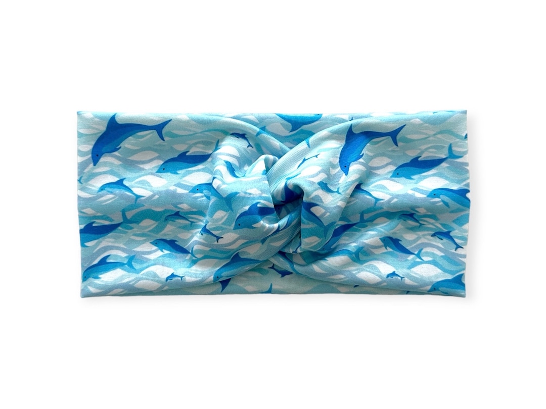 Dolphin Headband, Ocean Waves Print, Women's Fashion Headband - Etsy