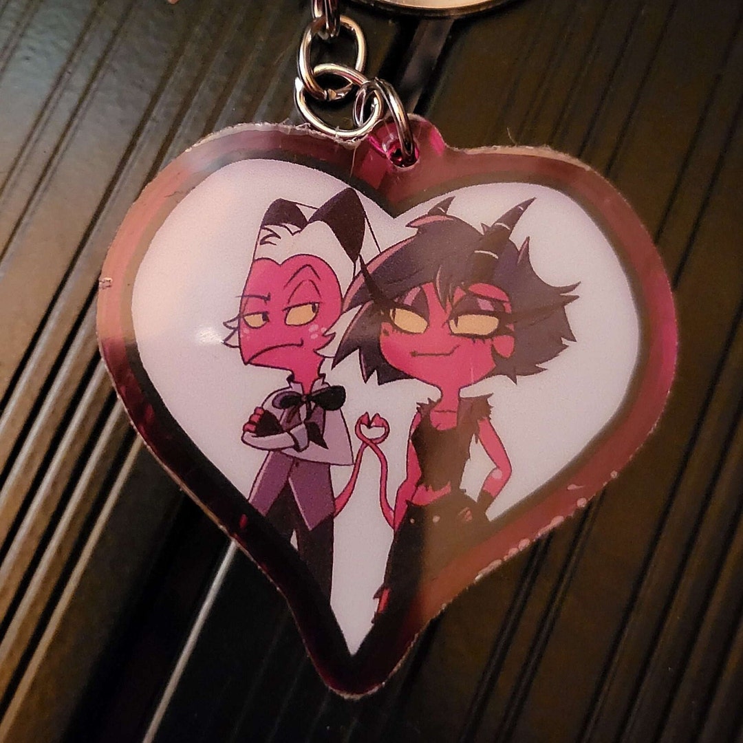 Helluva Boss Moxxie and Millie Heart Acrylic Keychain - Etsy UK