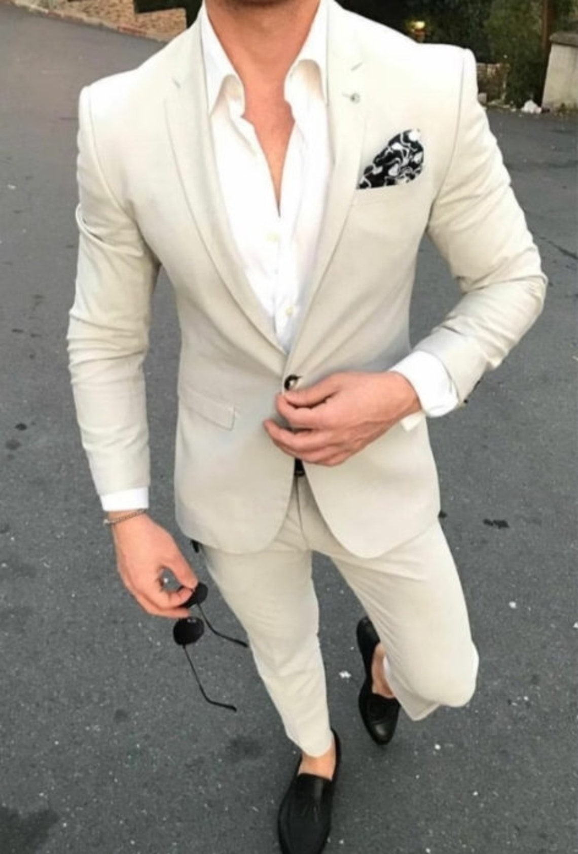 Men's 3 Piece Suit Men's Off-white Suit Wedding - Etsy