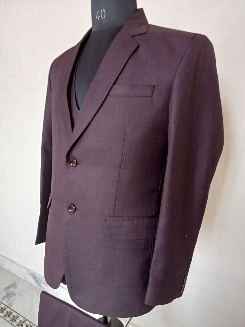 Men Brown Suit Wedding 3 Piece Suits Slim Fit 2 Button Party - Etsy