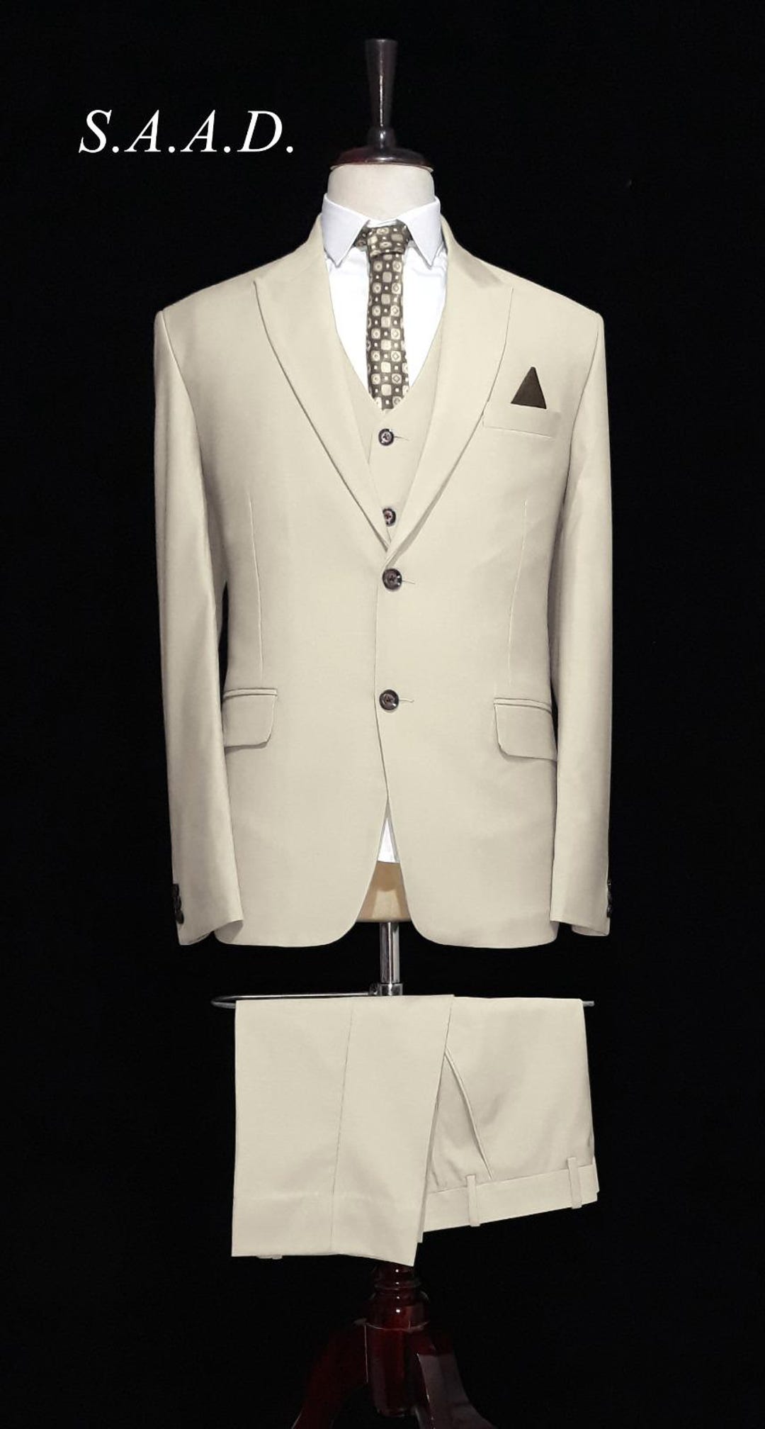 Men Brown Suit, Wedding 3 Piece Suits, Slim Fit 1 Button Party Wear ...