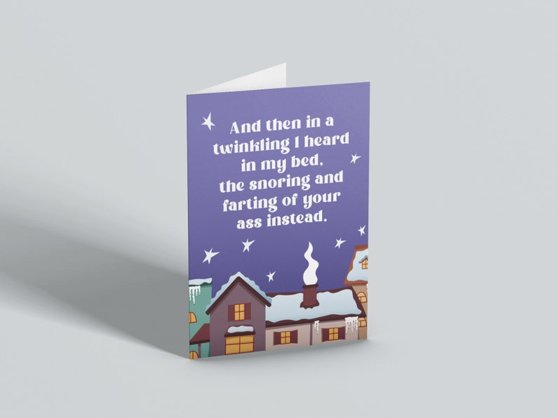 Snoring and Farting Christmas Poem Card - Funny Christmas Card for ...