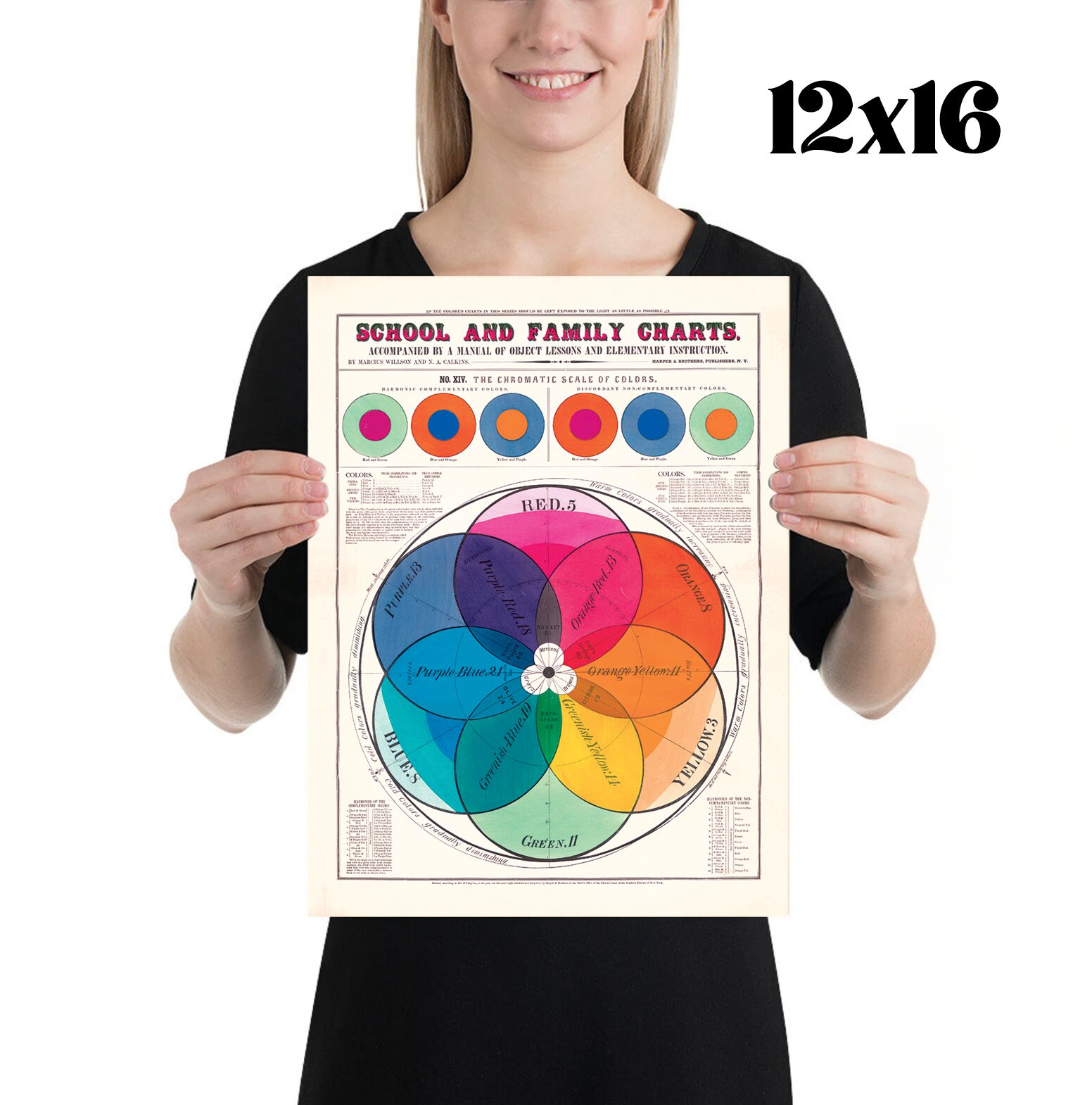 Vintage Spectrum Color Theory Poster Historic Lithograph Art Classroom ...
