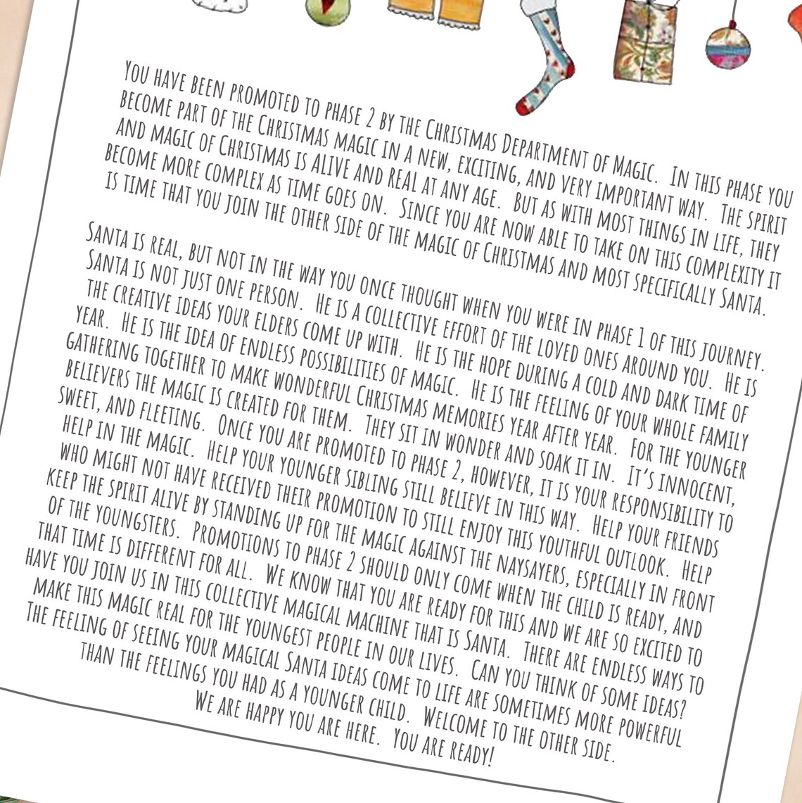 Santa Explanation Letter - You've Been Promoted, Letter to Child About ...