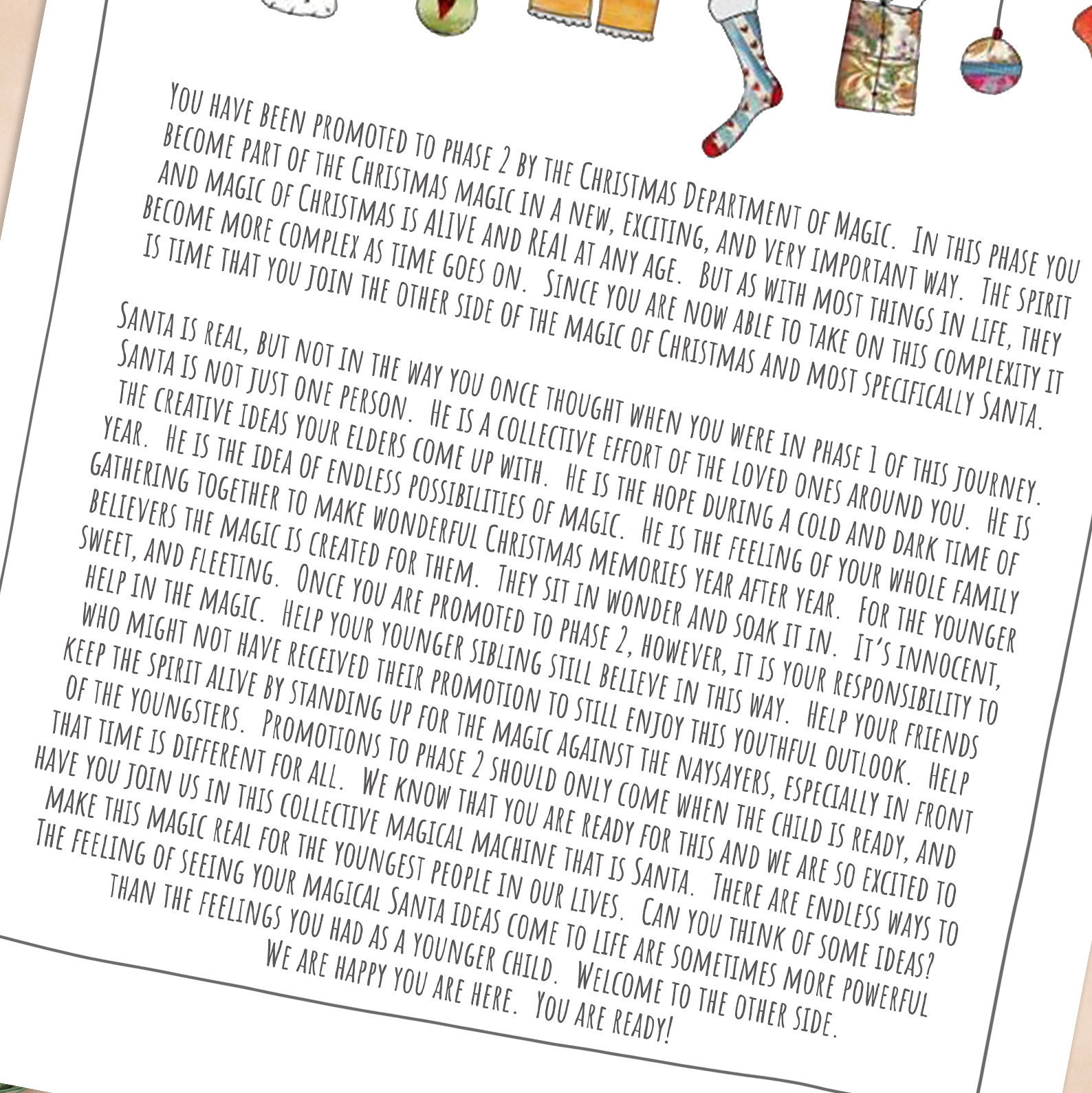 Santa Explanation Letter - You've Been Promoted, Letter to Child About ...