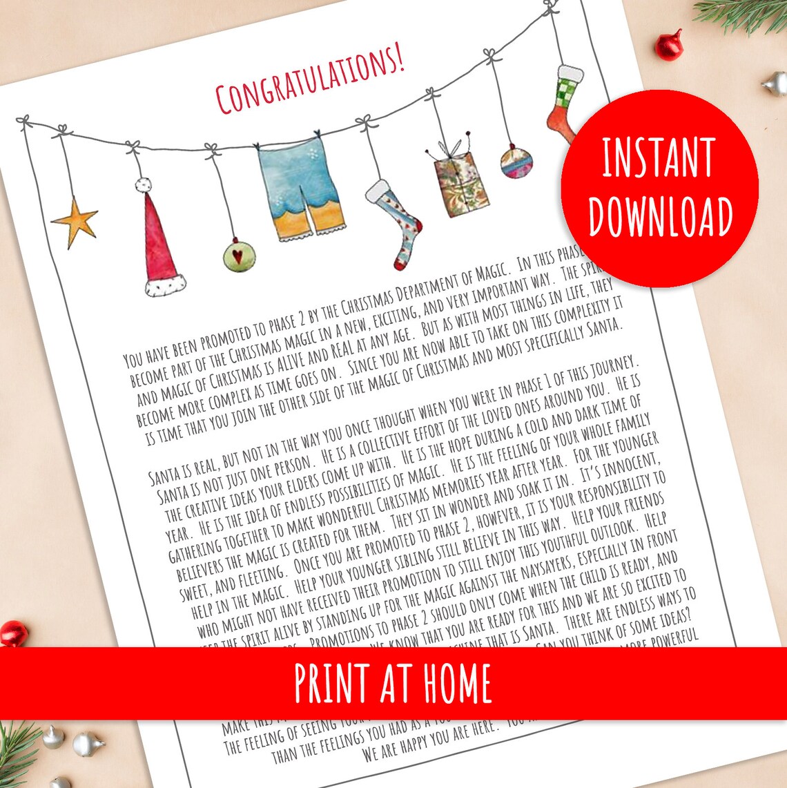 Santa Explanation Letter - You've Been Promoted, Letter to Child About ...