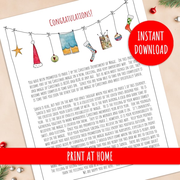 Letter Explaining Santa is Not Real - Etsy