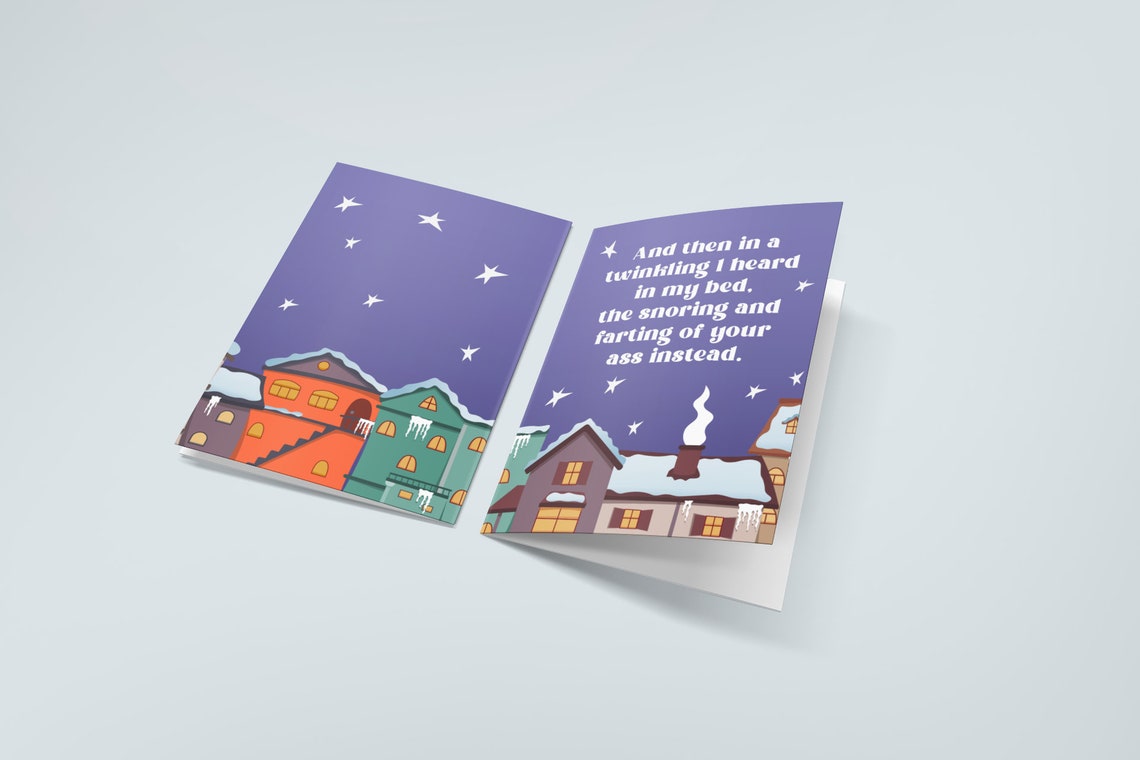 Snoring and Farting Christmas Poem Card - Funny Christmas Card for ...