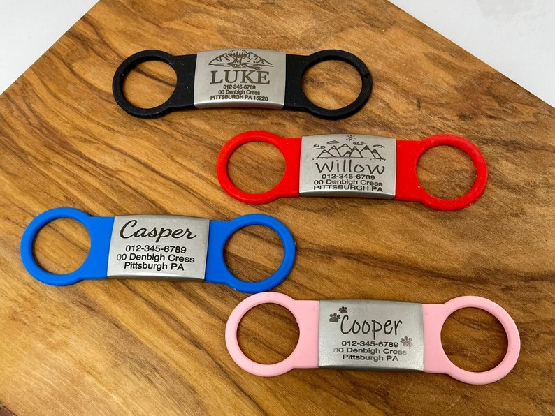 Silicone Tag for Pets Dog Collar Engraved Pet ID Tag Funny - Etsy