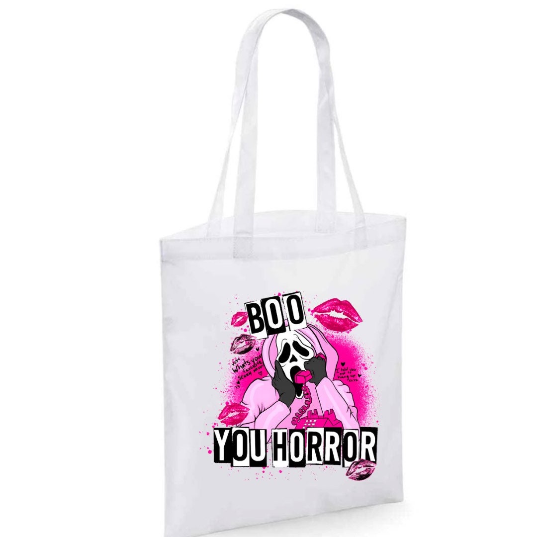 Boo You Horror Tote Bag L Scream Tote Bag L Horror Bag L Halloween Tote ...
