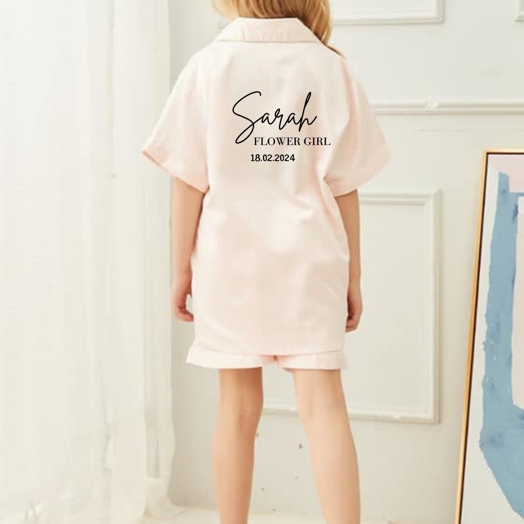 Flower Girl Pjs, Personalised Pjs, Bridal Party Pjs, Personalised Robes ...