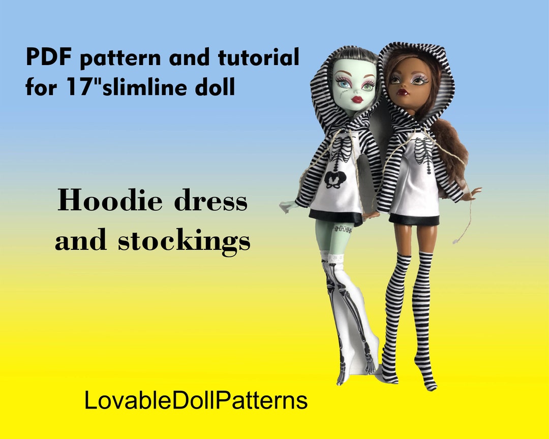 PDF Pattern and Tutorial on How to Make Hoodie Dress and Stockings for ...