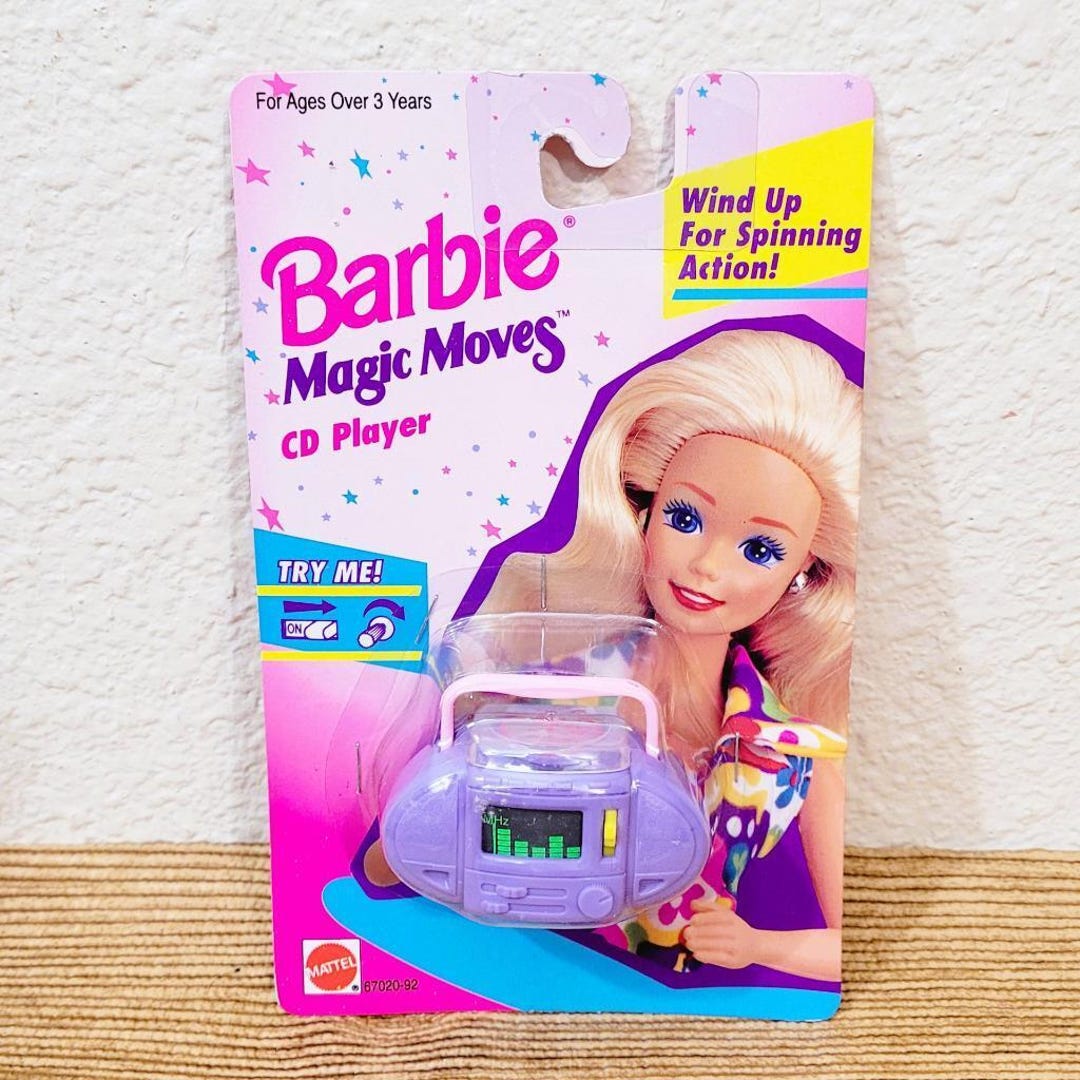 Barbie Magic Moves Wind up CD PLAYER Purple 1995 NIP Arco Diorama Piece ...