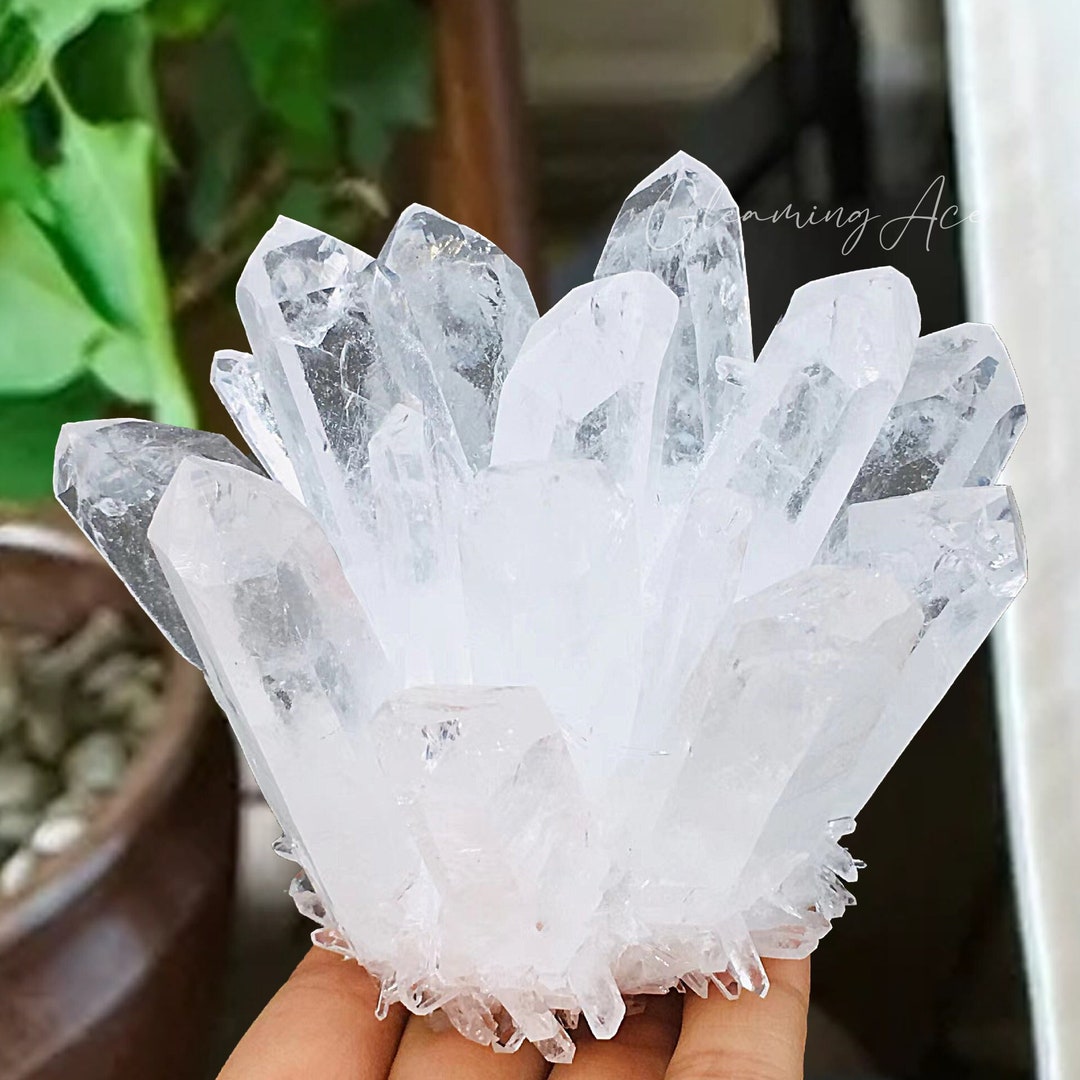 Raw Clear Quartz, Natural Crystal Cluster, Quartz Point VUG, Clear ...