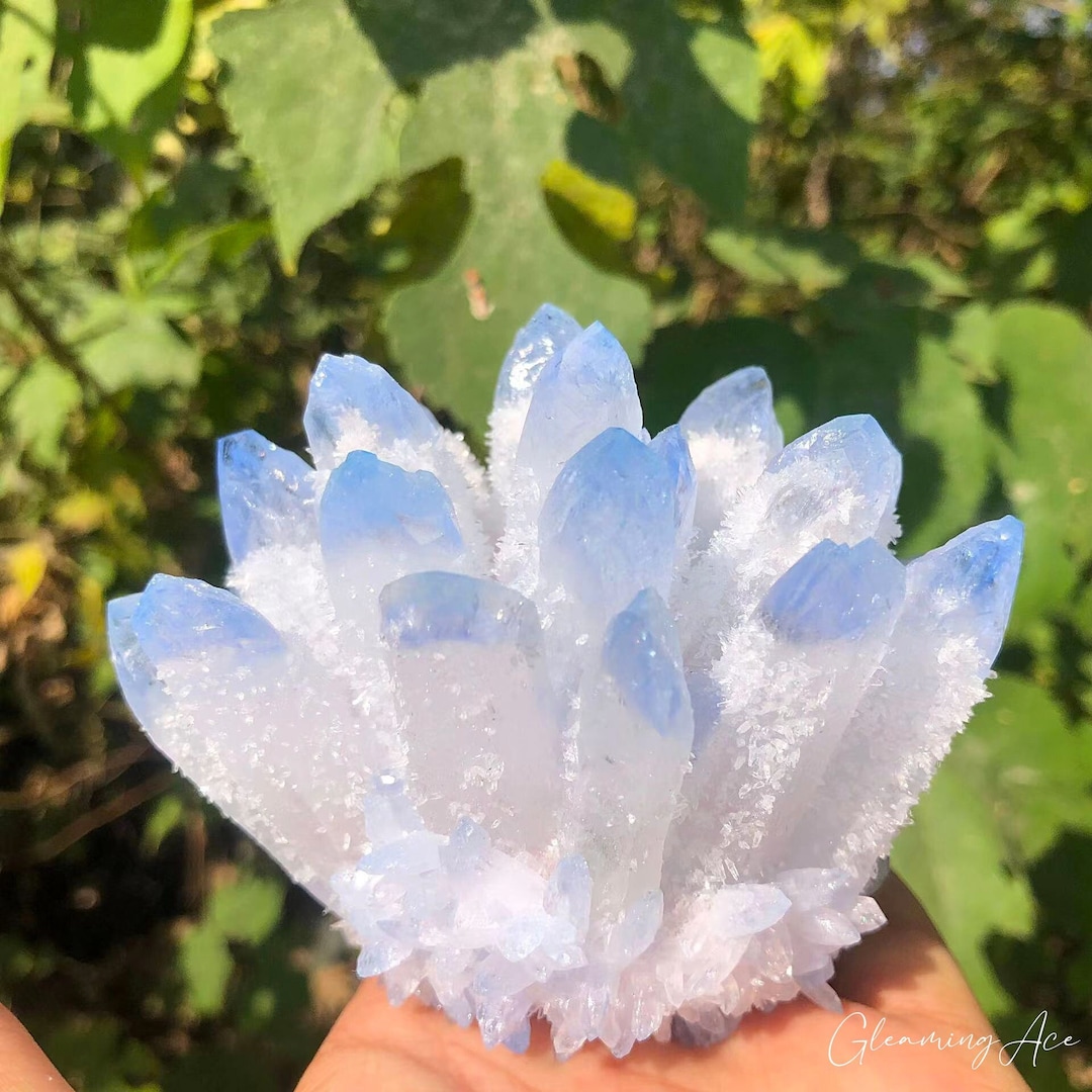Blue Ghost Cluster, Blue Quartz Crystal Cluster, Crystal VUG, Mineral ...