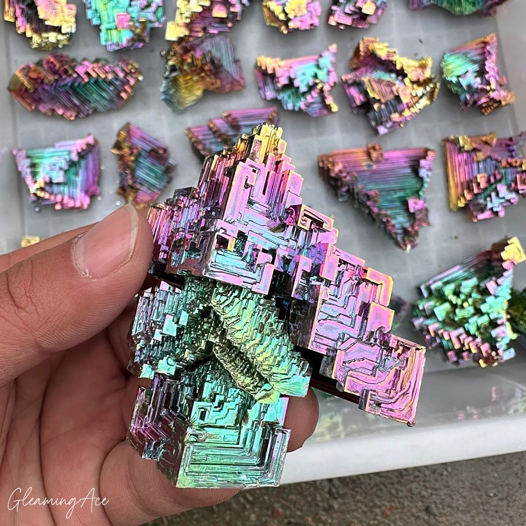 Raw Rainbow Bismuth Ore Crystals, Natural Healing Aura Titanium Bismuth ...