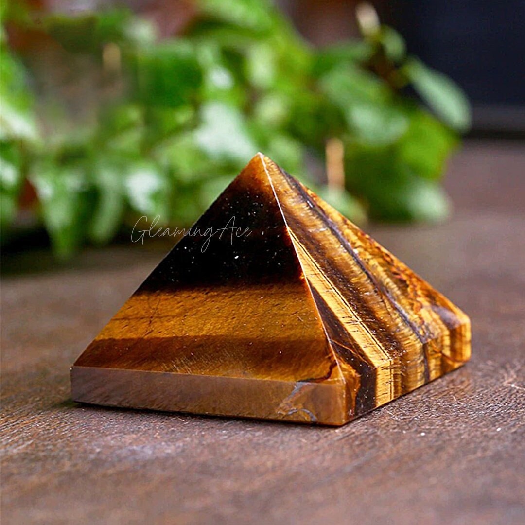 Natural Tiger Eye Pyramid Polished Golden Tiger Eye Pyramid Meditation ...