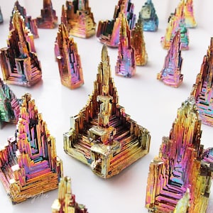 Raw Rainbow Bismuth Ore Crystals, Natural Healing Aura Titanium Bismuth ...
