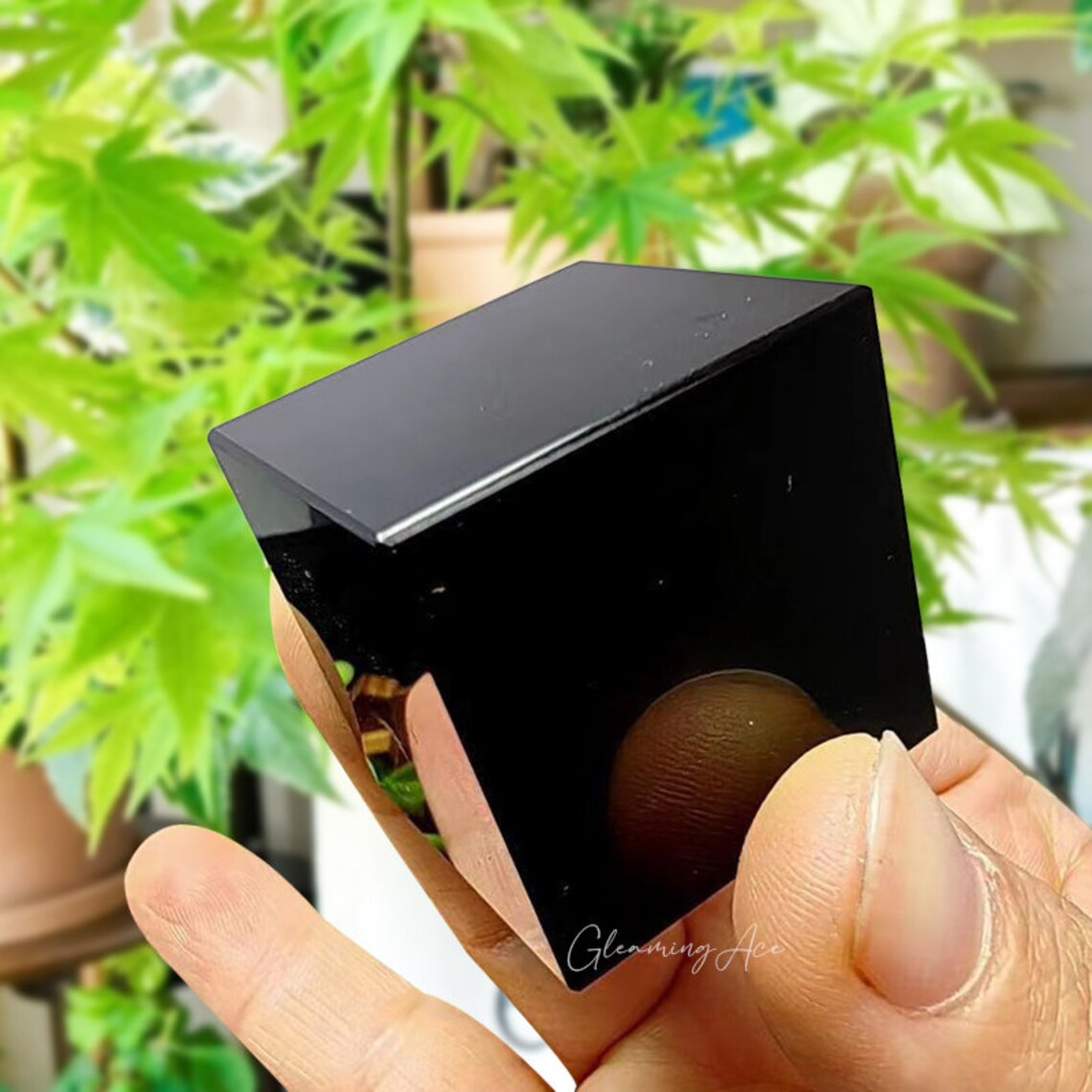 Black Obsidian Cube, Polished Obsidian Cube Stone Home Decoration - Etsy