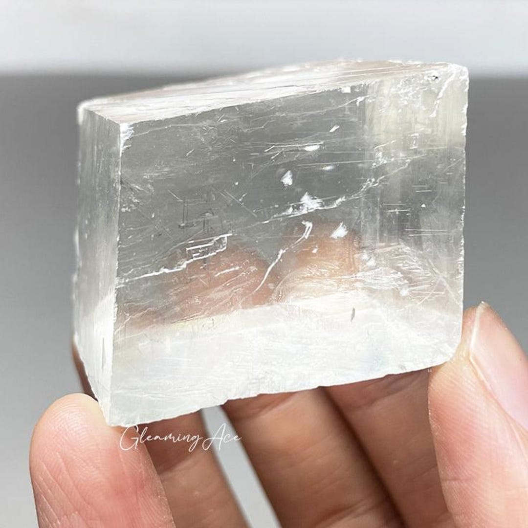Raw Clear Iceland Spar Chunk, Natural Optical Calcite Cubes - CHOOSE ...