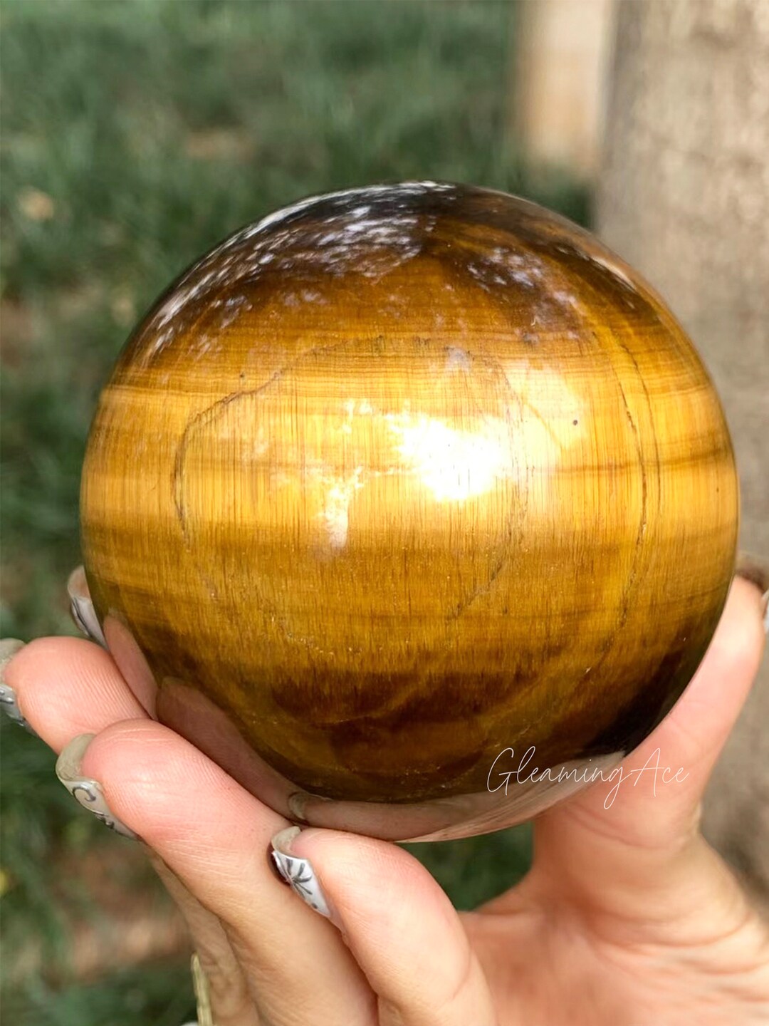 Natural Tiger Eye Sphere, Tiger Eye Ball Quartz Crystal Ball, Crystal ...