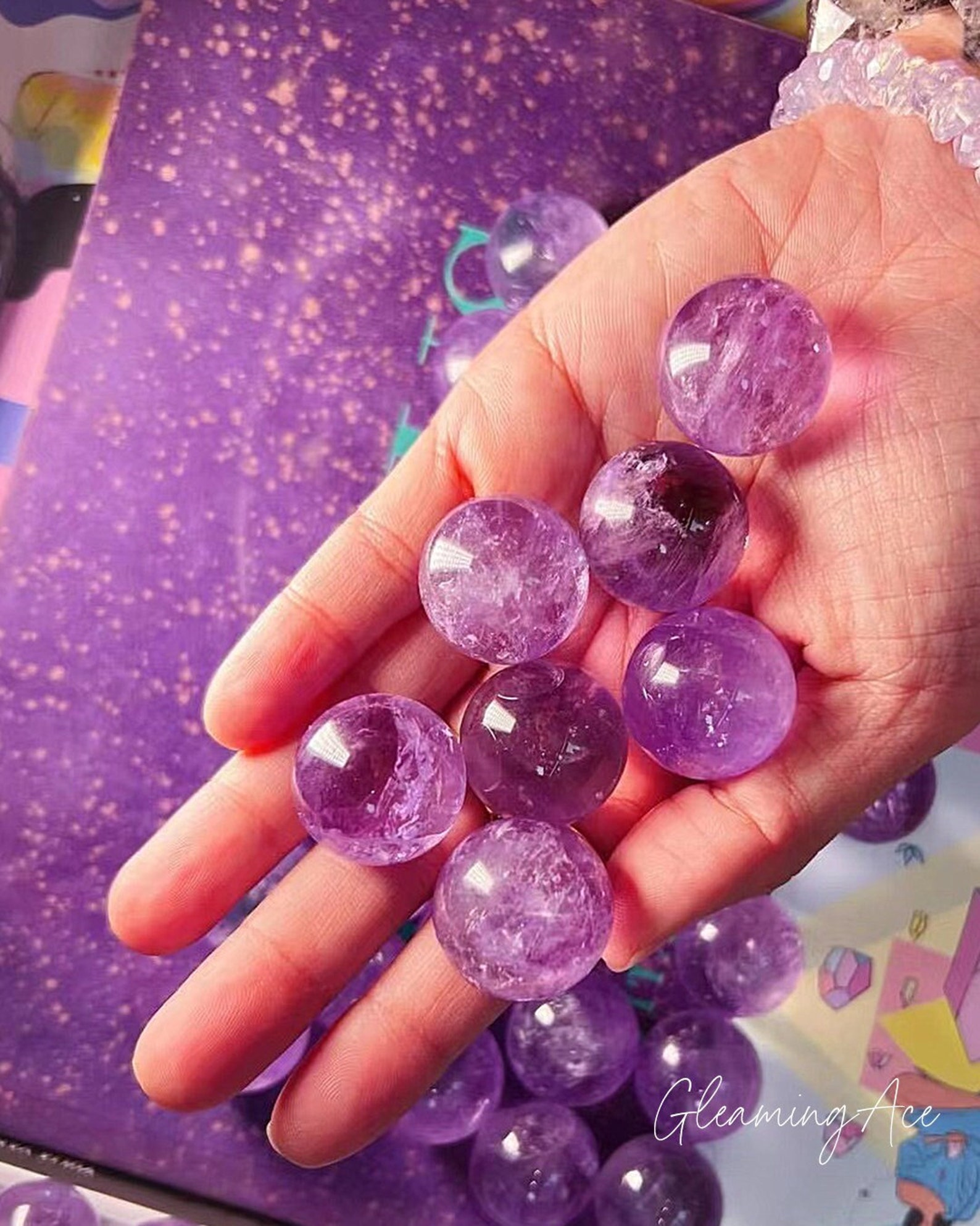 Natural Amethyst Sphere, Crystal Quartz Ball Purple Crystal Sphere ...