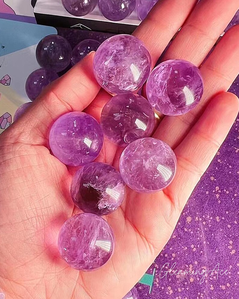 Natural Amethyst Sphere, Crystal Quartz Ball Purple Crystal Sphere ...