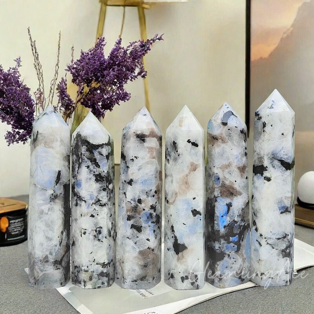 Large Rainbow Moonstone Tower Polished Moonstone Obelisk Natural ...