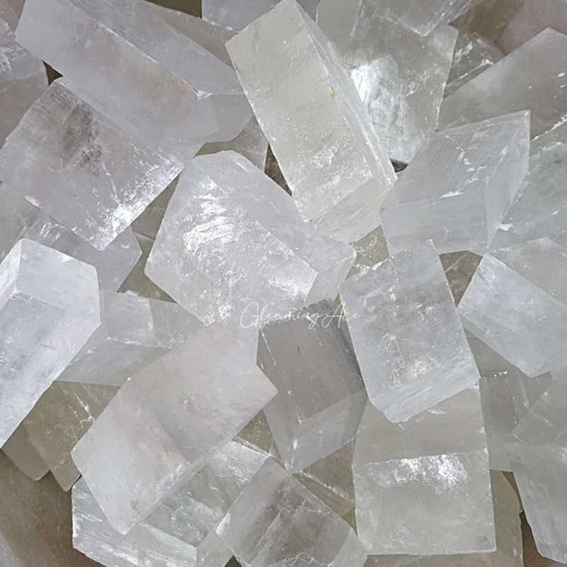 Raw Clear Iceland Spar Chunk, Natural Optical Calcite Cubes - CHOOSE ...