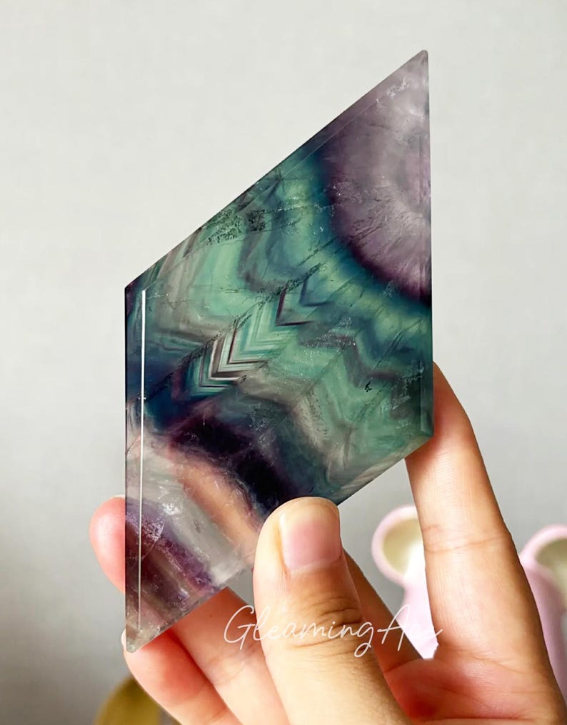 Rainbow Fluorite Diamond Polished Candy Fluorite Rhombus Slab - Etsy